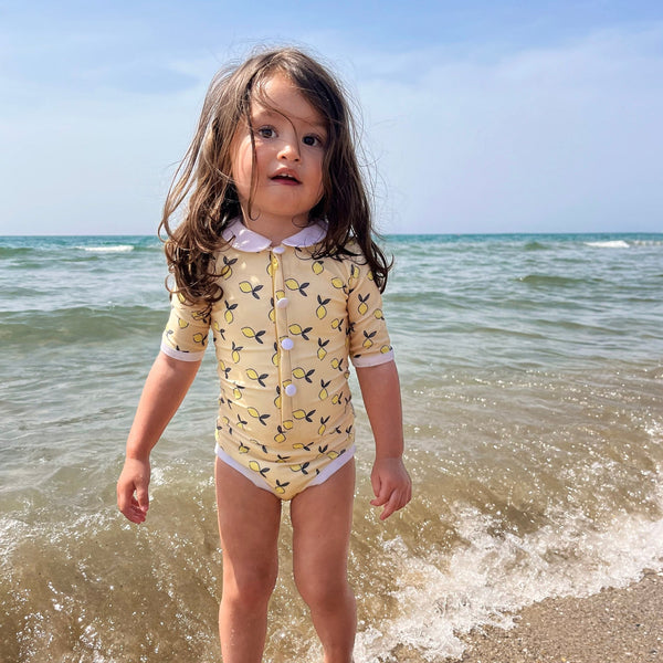 Mädchen UV Badeanzug Coco Capri - Zitronen